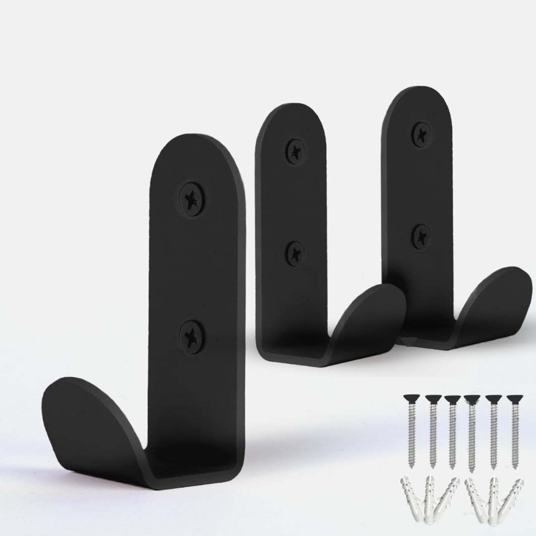 Amazon.com: ARTiLETTO Stylish Black Heavy Duty Metal Wall Hooks (Set of ...