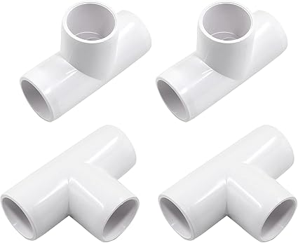 Litoexpe 3/4 Inch Tee PVC Fitting 3 Way Furniture Grade Pipe Elbow ...