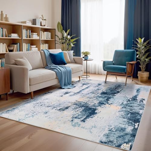 Amazon.com: Macgace Modern Abstract Rugs for Living Room, 5'x7' Machine ...