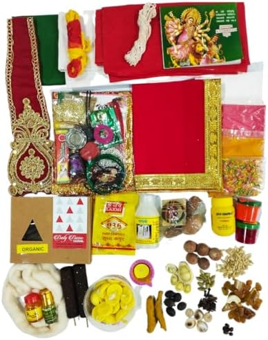 Poojnam Durga Puja Samagri Kit : Complete Set of 36 Essentials for ...