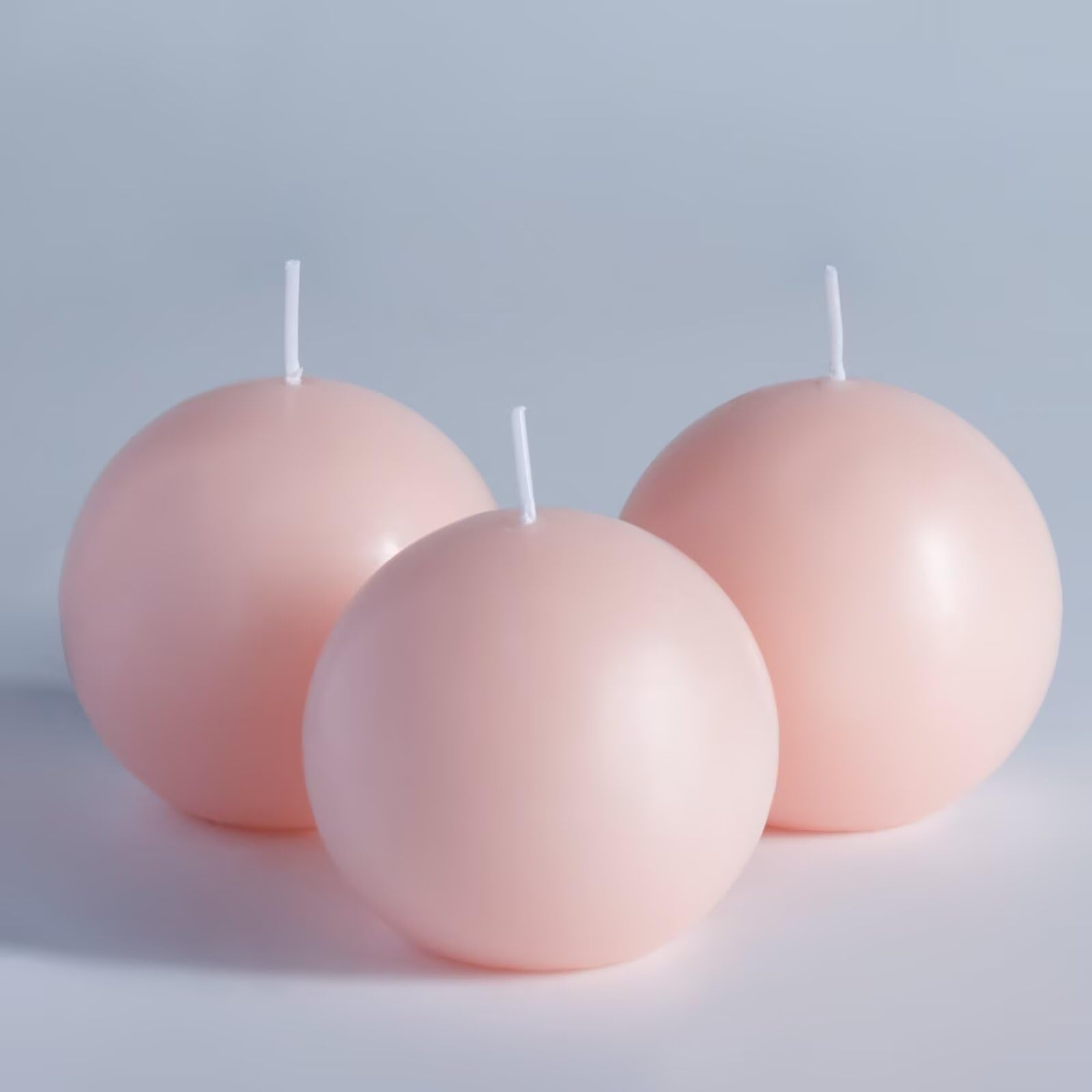 Amazon.com: MOZEAL Hand-Poured, 3 Inch Pearl Blush Round Ball Candles ...