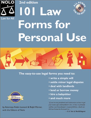 101 Law Forms for Personal Use (101 Law Forms for Personal Use, 2nd ed): 9780873377089: Amazon ...