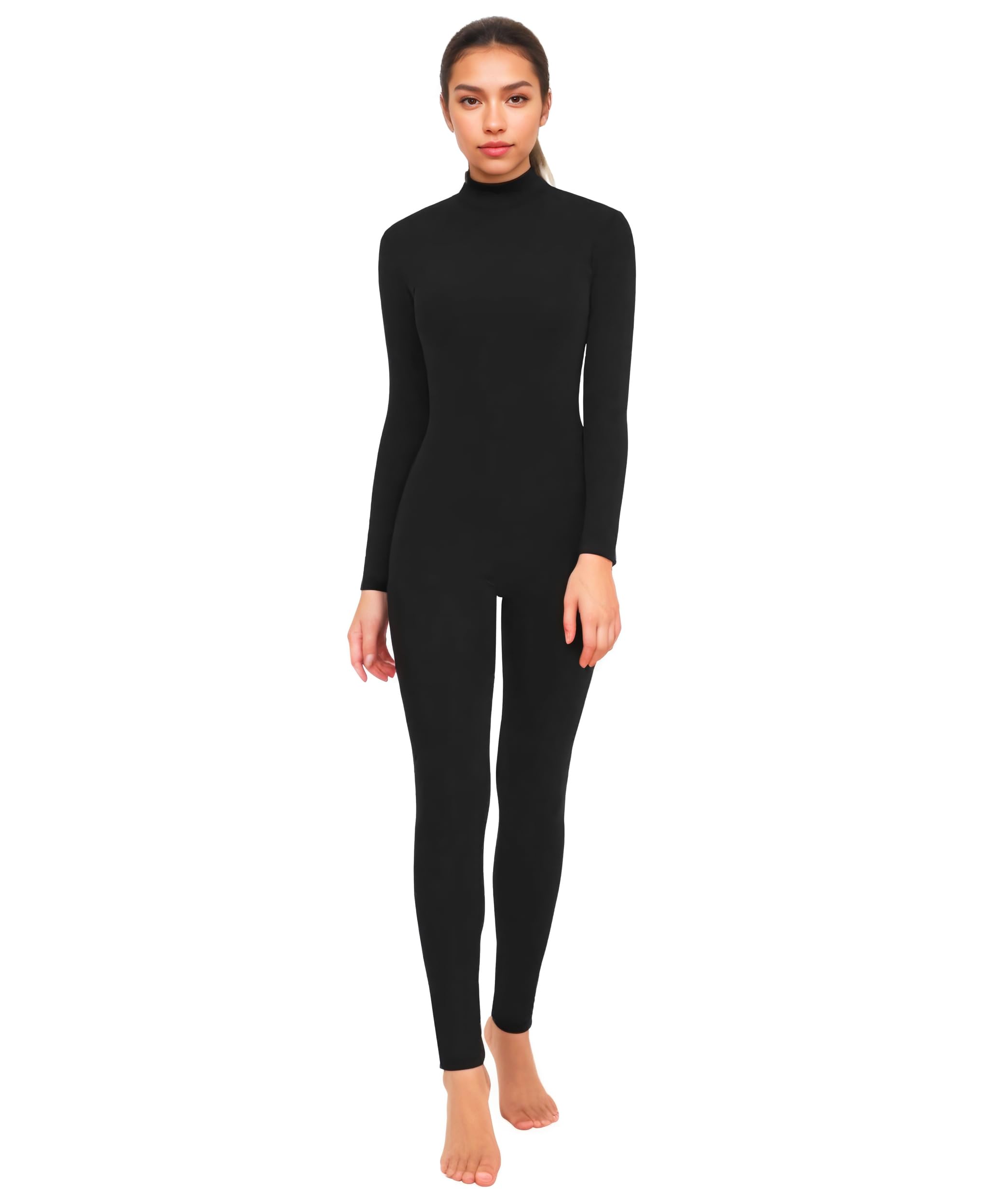 Snapklik.com : Kninmdor Women Unitard Dance Bodysuit Black High Neck ...