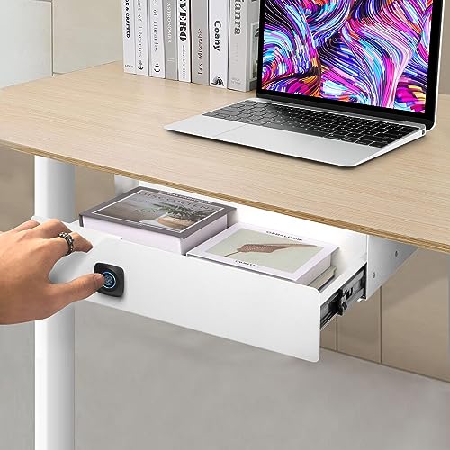 Buy Under Desk Drawer with Lock, 16 inch Under Mount Desk Drawer Slide ...