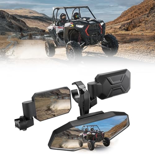 Amazon.com: KEMIMOTO UTV Rear View Side Mirrors And Center Mirrors with ...