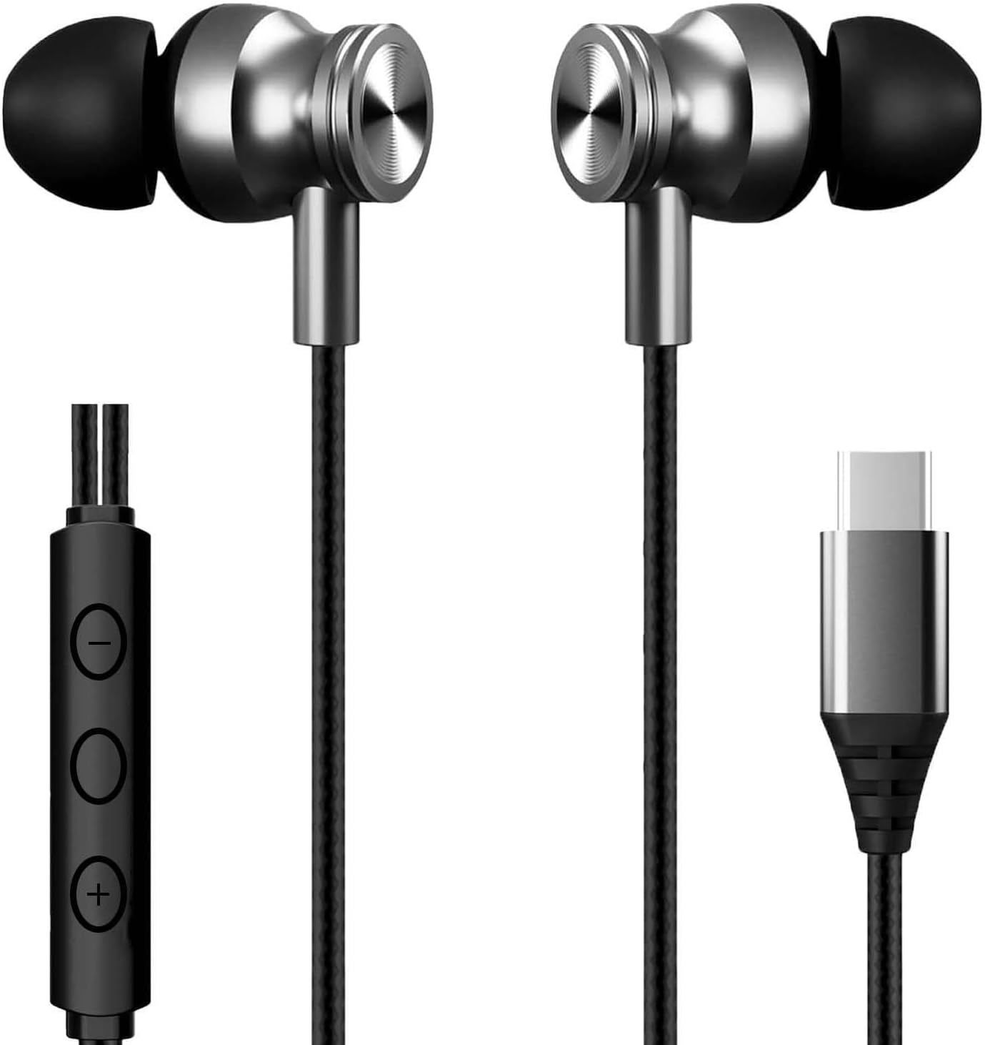 Kratos C Type Earphones Wired, 13mm Bass Drivers Earphone, Inline ...