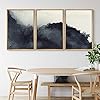 Amazon.com: NWT Framed Wall Art Print Set Faded Black Watercolor Dots ...