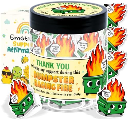 Amazon.com: Dumpster Fire Affirmation Cards Jar - Thank You Gift for ...