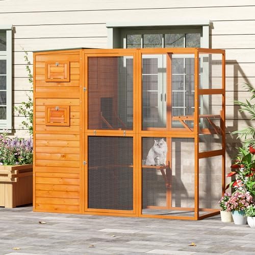 Amazon.com : YITAHOME Catio Outdoor Cat Enclosure 77.9" Large Cat House ...