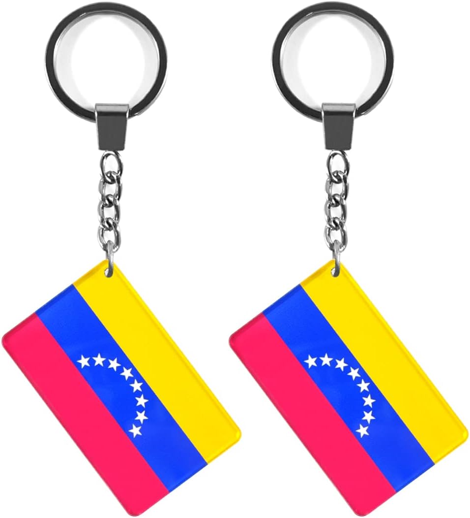 QQSD Venezuela Flag Keychain Venezuelan Key Ring, 2 Pack at Amazon Men ...