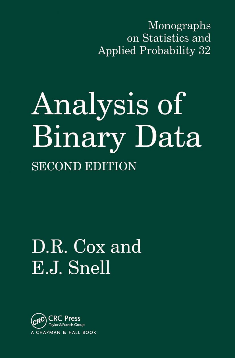 Amazon.com: Analysis of Binary Data (Chapman & Hall/CRC Monographs on ...
