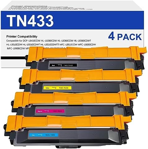 Amazon.com: TN433 TN-433 Toner Cartridge High Yield,Compatible Replacement for Brother TN431 TN ...