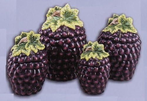 Amazon.com: GRAPE 3-D Canisters Set of 4 - GRAPES ^NEW^ Canister ...