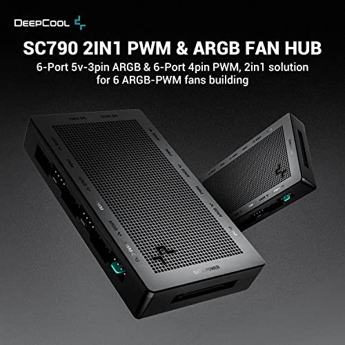 DeepCool SC790 ARGB and PWM HUB,6 Ports for Addressable RGB Lighting ...