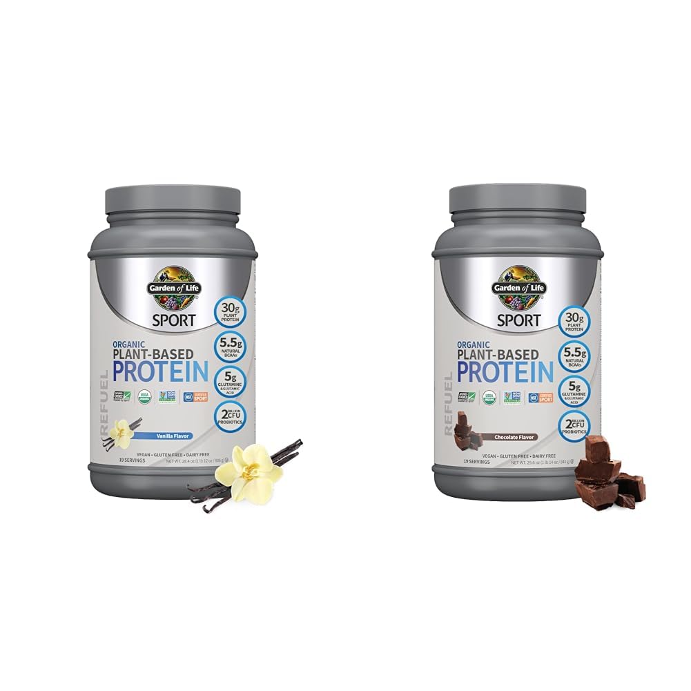Amazon.com: Garden of Life Organic Vegan Sport Protein Powder Bundle ...