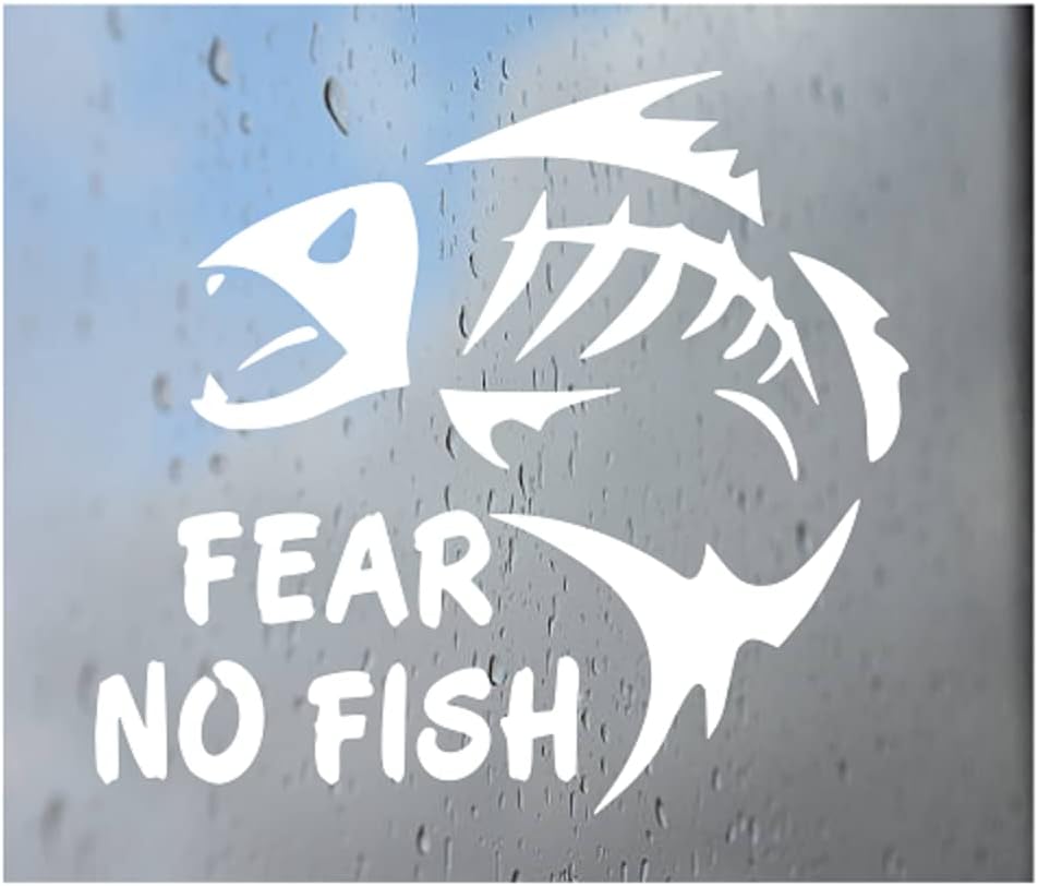 Amazon.com - Generic Fear No Fish JDM Fish Bone Skeleton Die Cut Decal ...