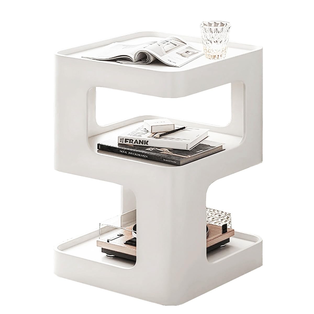 Amazon.com: BUZUEY Modern Side Table,Metal end Table,White nightstand ...