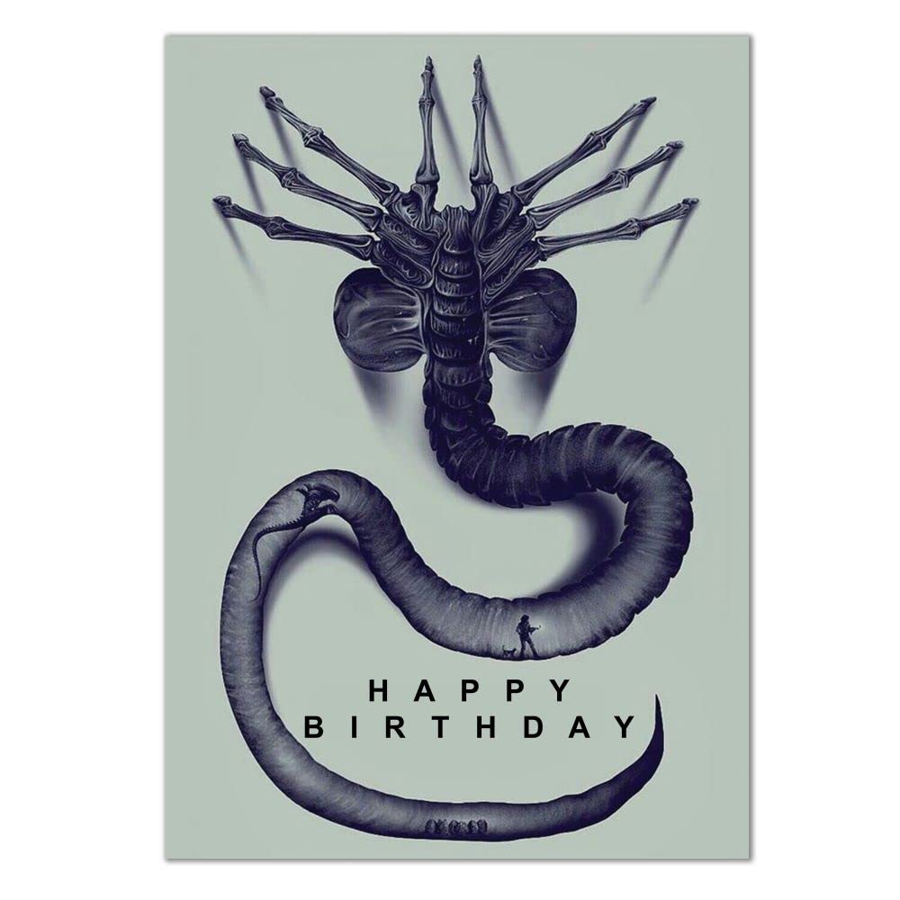 Buy Xenomorph Alien Birthday Card, Alien Facehugger Birthday Card ...