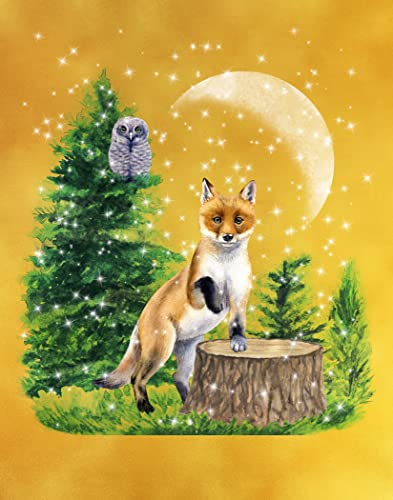 Amazon.com: Fox & Owl Woodlands Scene - Cute Fox & Owl Wall Art Poster ...