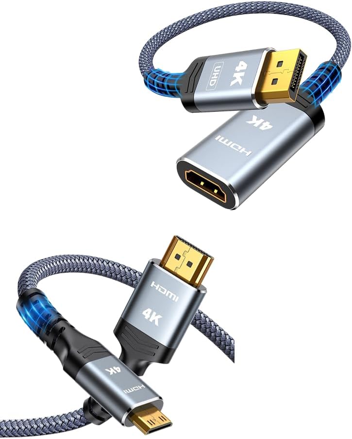 Amazon.com: Highwings 4K DisplayPort to HDMI Adapter & 4K Mini HDM to ...