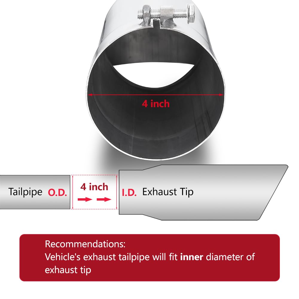 Snapklik.com : 4 Inch Inlet Turn Down Exhaust Tip, 4 Inch Inside ...
