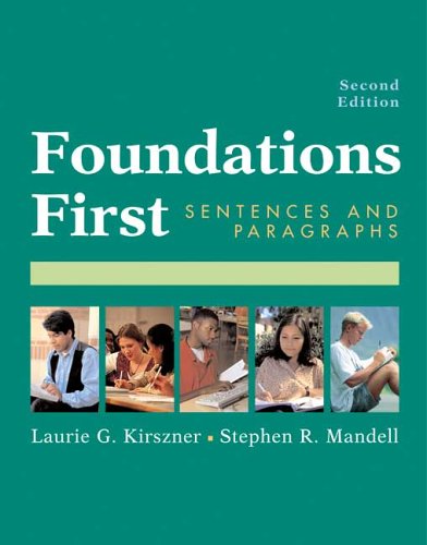 Foundations First: Sentences And Paragraphs: Amazon.co.uk: Kirszner ...