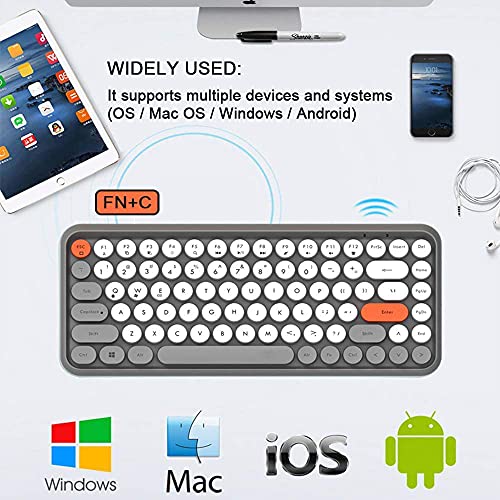 Wireless Bluetooth Keyboard Portable Mini 84-Key Typewriter Keyboard ...