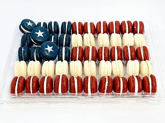 Amazon.com : 50 Pack Assorted French Macaron, The American Flag | Red ...