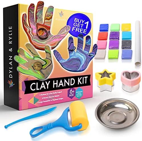 Amazon.com: Clay Hand Kit - The DIY Clay Handprint Arts and Crafts for ...