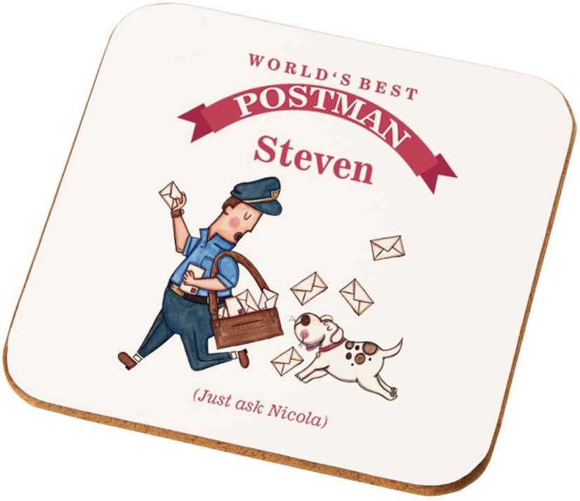 Personalised Postman Drinks Coaster, Postman Gifts, Best Postman in The ...