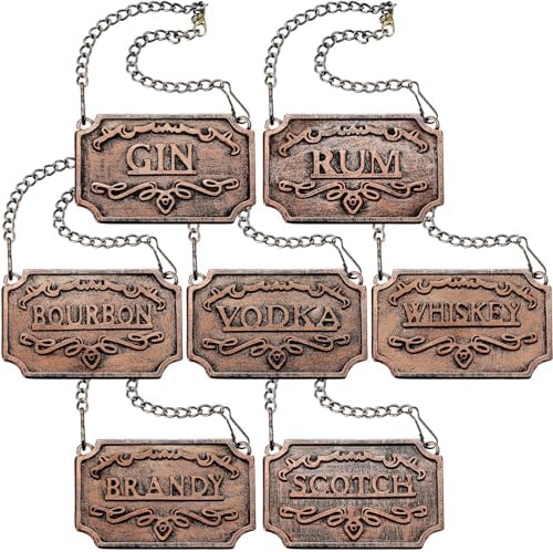 Amazon.com | Beeveer 7 Pcs Liquor Decanter Tags Alcohol Labels with ...