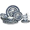Churchill Plates Bowls Cups 20 Piece Dinnerware Set 20 Piece Set Blue ...