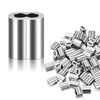 GLIDESTORE 1/16" Aluminum Crimping Loop Sleeve 400PCS, Cable Ferrule ...