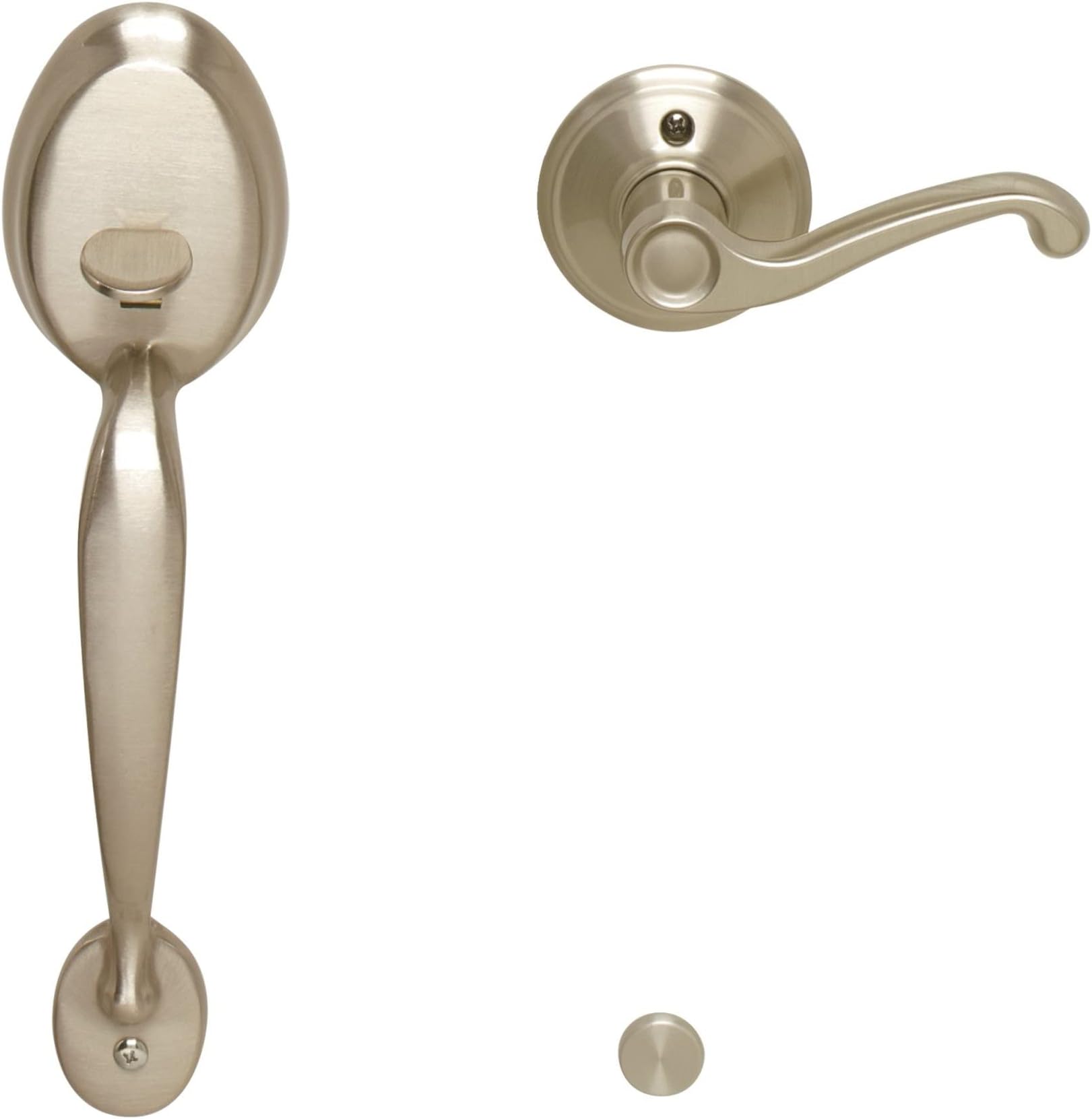 Schlage FE285PLY619FLALH Satin Nickel Plymouth Lower Handleset for ...