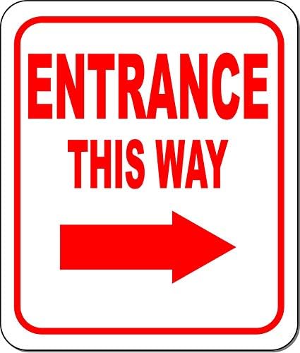 Amazon.com: ENTRANCE THIS WAY DIRECTIONAL RIGHT ARROW RED Aluminum ...
