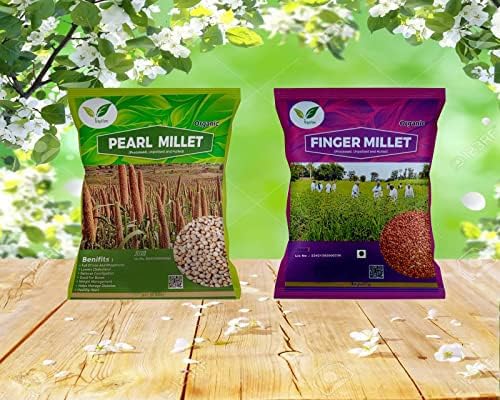 Iagrifarm Organic Millets Combo (Pearl millet 500 gram + Finger millet ...
