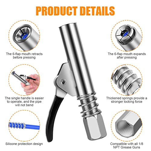 URAQT Grease Gun Coupler, 12,000 PSI Grease Guns Coupler G Coupler ...