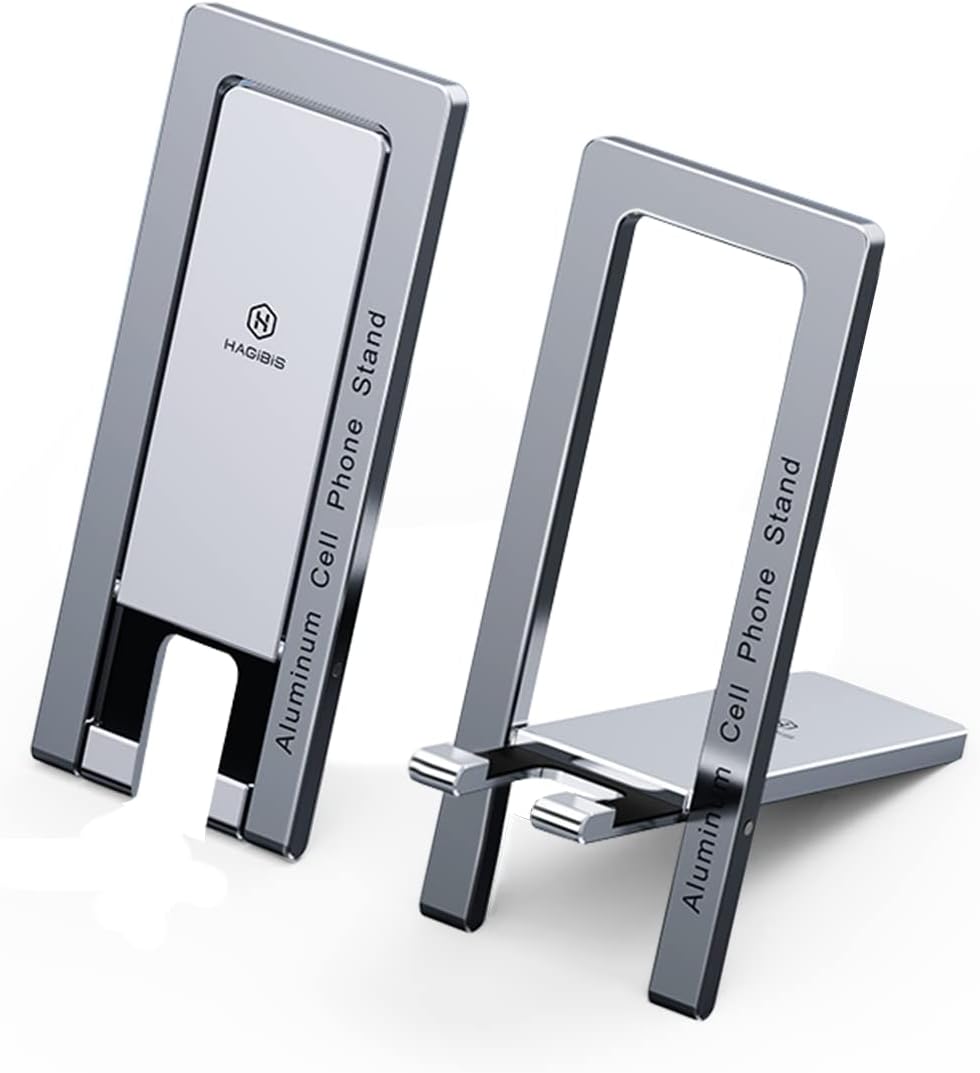Amazon.com: Hagibis Cell Phone Stand for Desk, Foldable Aluminum Phone ...