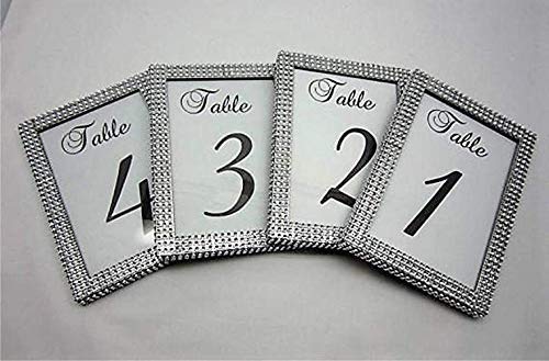 Amazon.com: Wedding Table Numbers with Silver Rhinestone 5 x 7(5 ...
