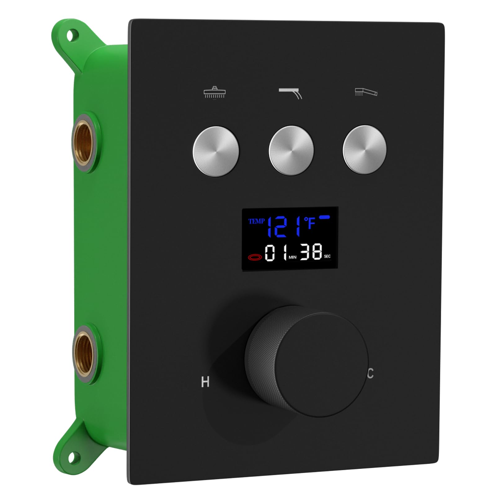 AYIVG Matte Black Shower Flow Control Valve Temperature Display ...