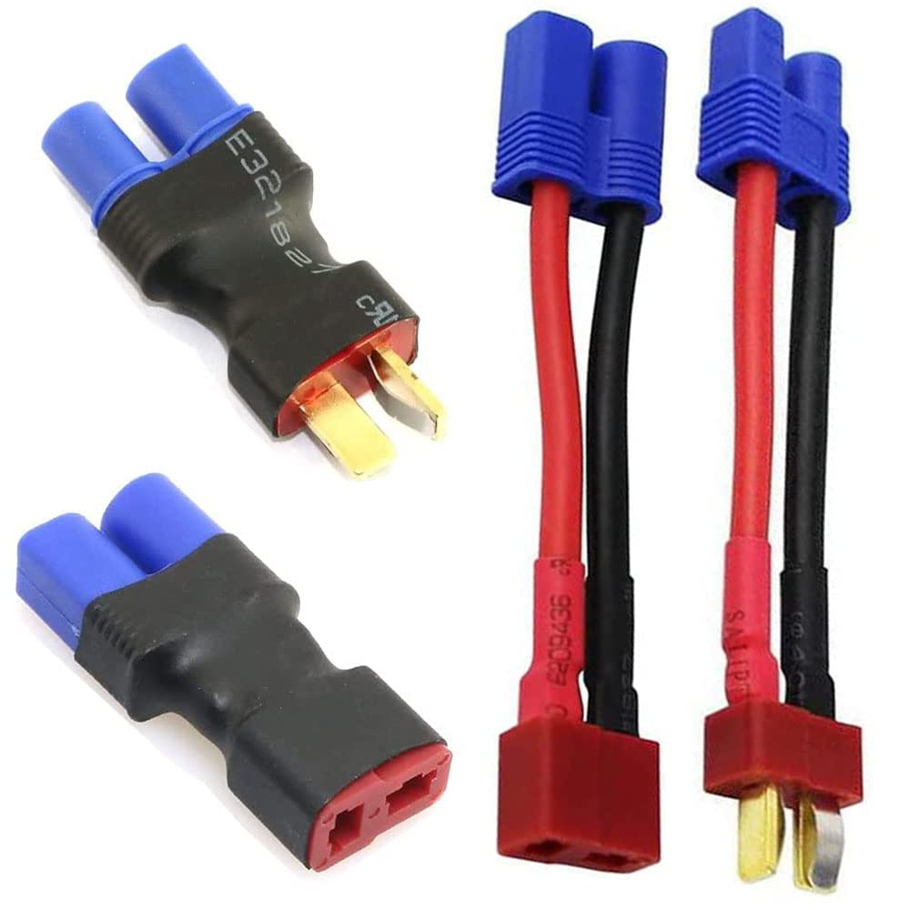 Amazon.com: JIECHUN 4pcs RC LiPo Battery Connector Adapter Compatible with EC3 to T Male Female ...