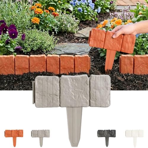 Amazon.com : Imitation Stone Garden Fence - DIY Garden Edging Border ...