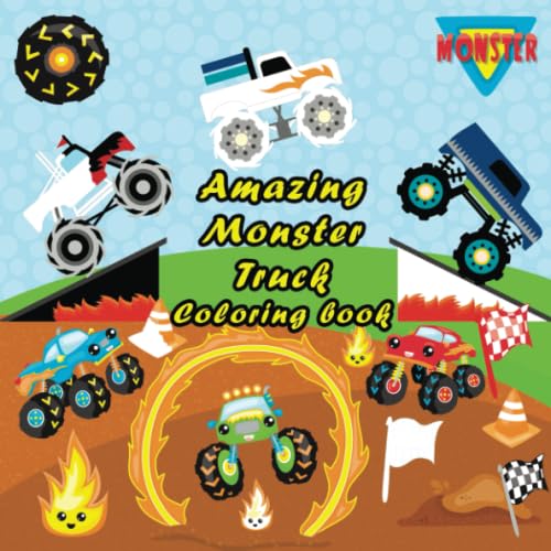Amazon.com: Amazing Monster Truck Coloring Book: Monster Truck Coloring ...