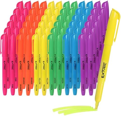 Amazon.com : EXTRIC Highlighters Fluorescent Assorted Color Bulk Pack ...