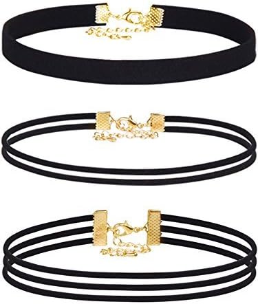 Amazon.com: Black Velvet Chokers Necklaces Set Classic Chokers for ...