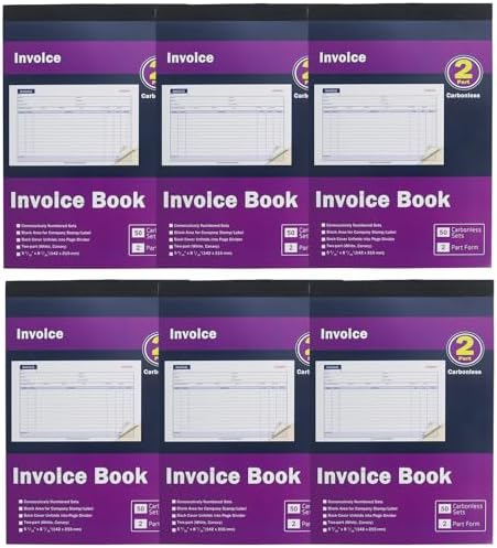 Amazon.com : Invoice Book 2-Part Carbonless Form Horizontal Sales Slip ...
