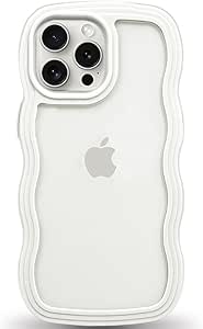 Amazon.com: Anuck for iPhone 15 Pro Max Case Wavy Edge Clear Back Design, Anti-Slip Grip Cute ...