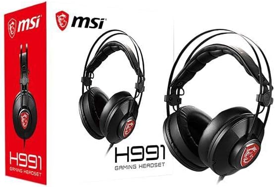 Amazon.com: MSI H991 Wired Gaming Headset, Built-in Mic, Noise Cancellation, In-line Control ...