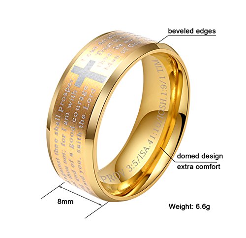 Snapklik.com : Mens 8MM Stainless Steel Bible Verse Christian Cross ...