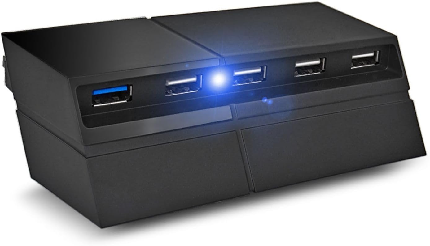 Amazon.com: TNP 5 Port USB Hub for PS4 - USB 3.0/2.0 High-Speed ...